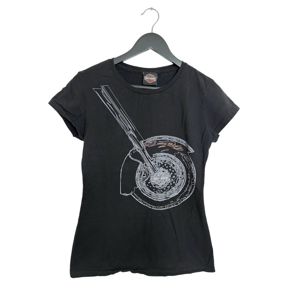 Harley-Davidson Motorcycle Black Graphic Tee Fitted S… - Gem